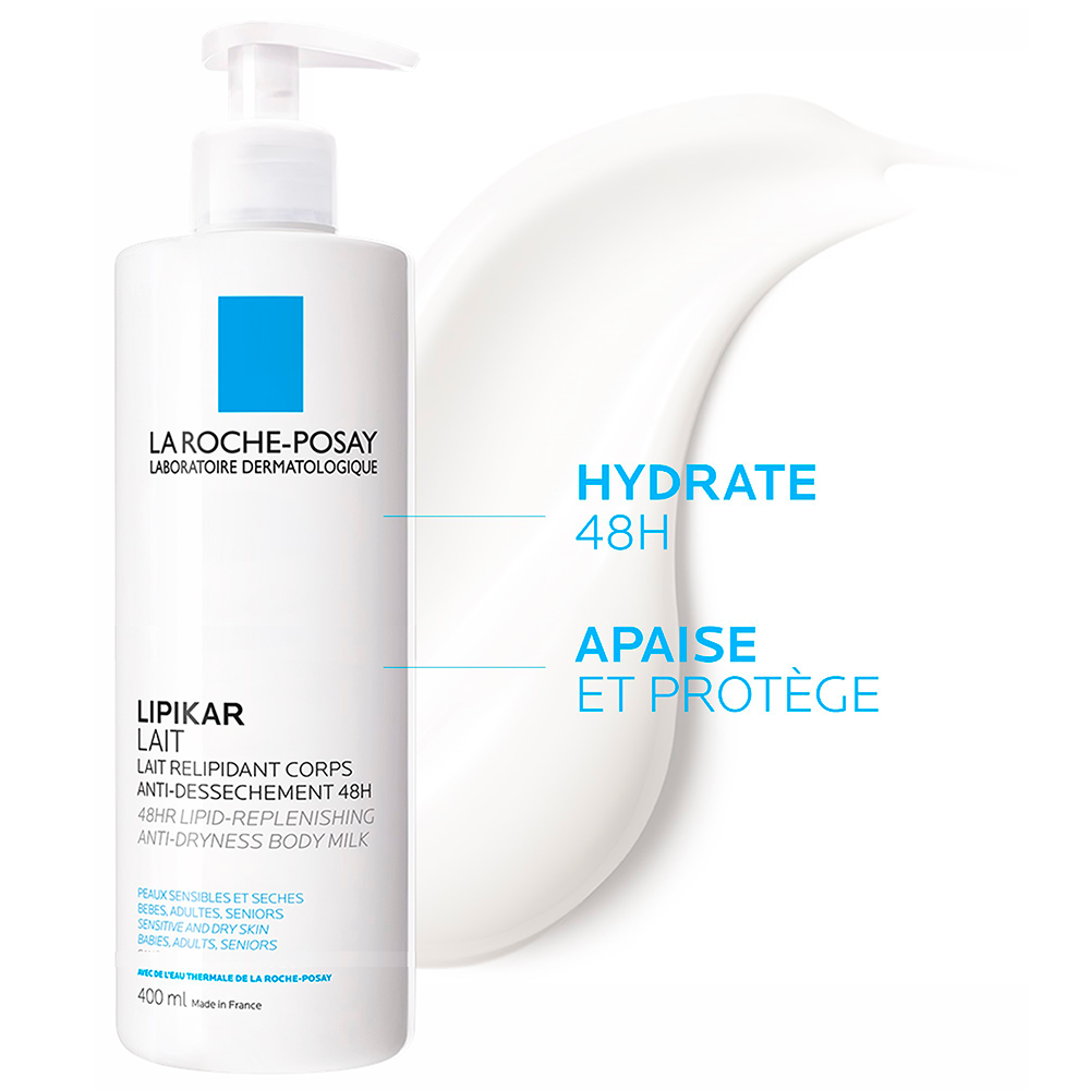 La roche-posay Lait corps hydratant Lipikar 400ml-Peaux Seches Et ...